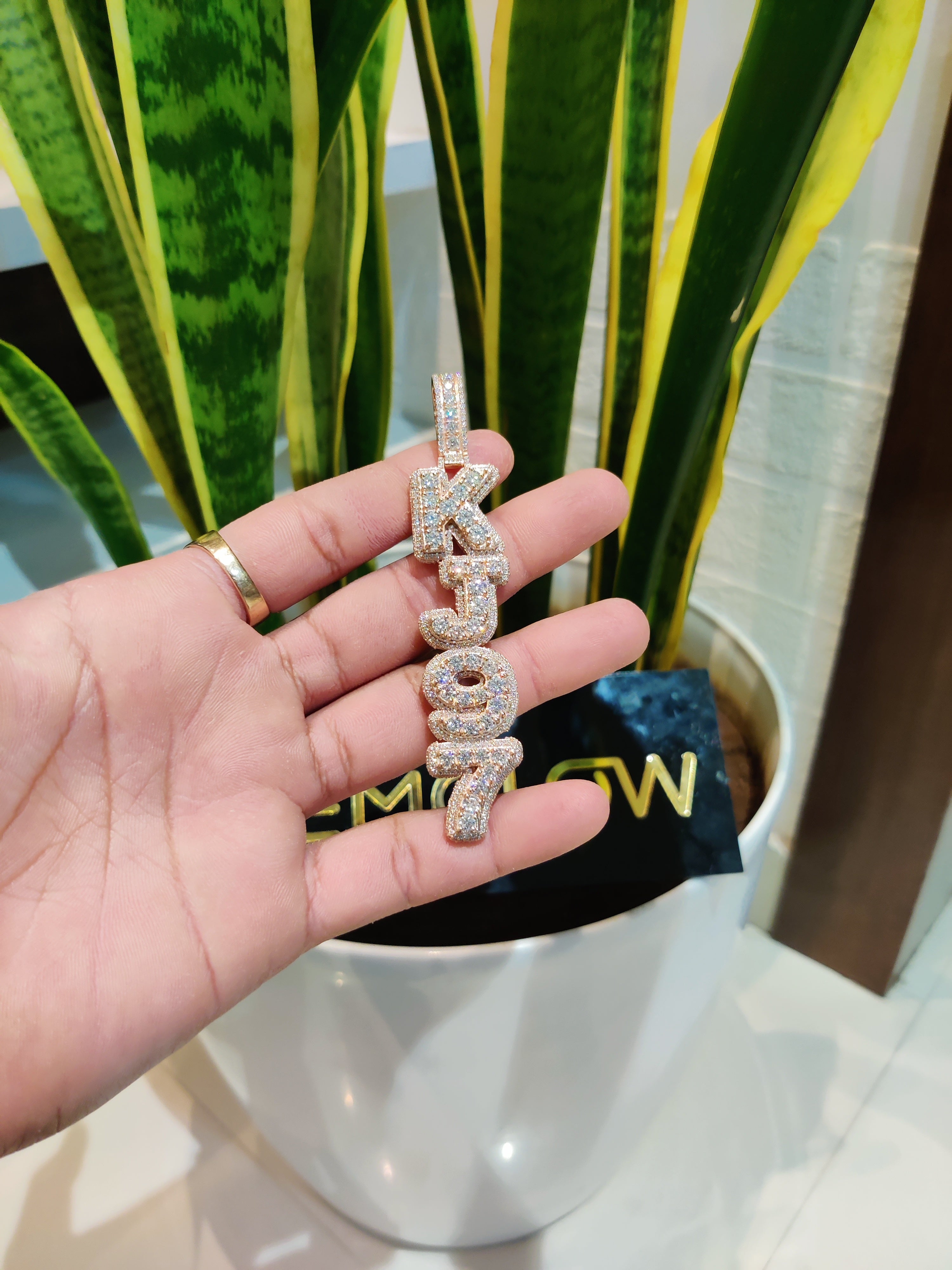 KJ97: A Custom Iced-Out Pendant with Meaning – Gemglow Jewels